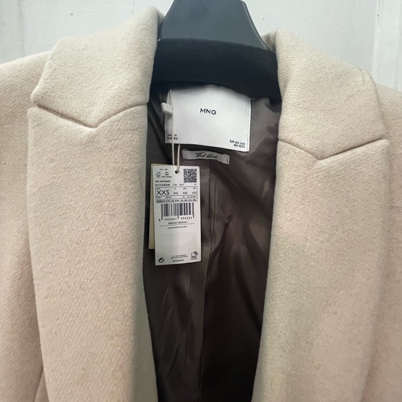 Mango | Jackets & Coats | Nwt Mango Double Breasted Wool Blend Coat ...